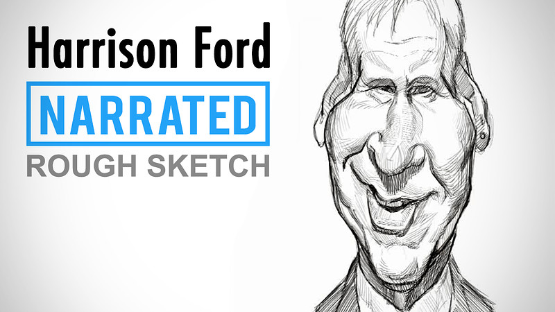 Proko - Drawing Harrison Ford – Caricature Sketch Example