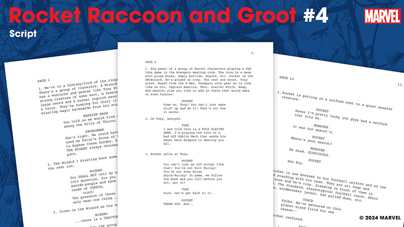 Proko - Rocket Raccoon and Groot #4 - Full Script