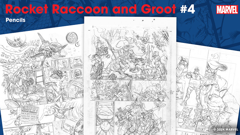 Proko - Rocket Raccoon and Groot #4 - Pencils