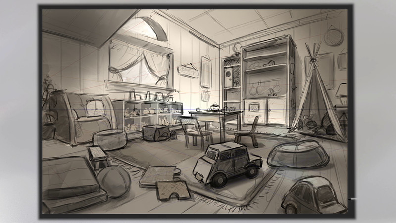 Proko - Drawing a 2-Point Perspective Background, cont'd